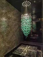 China Black Art Luxury Stone Crystal Chandelier Staircase Modern Cristal LED Hanging Lamp  (WH-NC-146) for sale