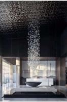 China Black Art Luxury Stone Crystal Chandelier Staircase Modern Cristal LED Hanging Lamp  (WH-NC-146) for sale