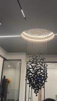 China Black Art Luxury Stone Crystal Chandelier Staircase Modern Cristal LED Hanging Lamp  (WH-NC-146) for sale