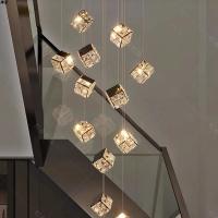 China Modern home decoration crystal chandelier Staircase LED Hanging Lamp  (WH-NC-147) for sale