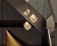 China Modern home decoration crystal chandelier Staircase LED Hanging Lamp  (WH-NC-147) for sale