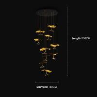 China Luxury Designer Copper Lotus Leaf Chandeliers Lotus Leaf Pendant Lamp  (WH-NC-151) for sale