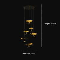 China Luxury Designer Copper Lotus Leaf Chandeliers Lotus Leaf Pendant Lamp  (WH-NC-151) for sale