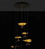 China Luxury Designer Copper Lotus Leaf Chandeliers Lotus Leaf Pendant Lamp  (WH-NC-151) for sale