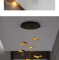 China Luxury Designer Copper Lotus Leaf Chandeliers Lotus Leaf Pendant Lamp  (WH-NC-151) for sale