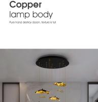 China Luxury Designer Copper Lotus Leaf Chandeliers Lotus Leaf Pendant Lamp  (WH-NC-151) for sale