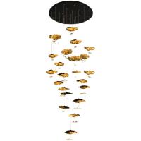 China Luxury Designer Copper Lotus Leaf Chandeliers Lotus Leaf Pendant Lamp  (WH-NC-151) for sale