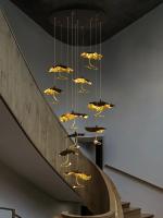 China Luxury Designer Copper Lotus Leaf Chandeliers Lotus Leaf Pendant Lamp  (WH-NC-151) for sale