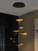 China Luxury Designer Copper Lotus Leaf Chandeliers Lotus Leaf Pendant Lamp  (WH-NC-151) for sale