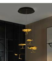 China Luxury Designer Copper Lotus Leaf Chandeliers Lotus Leaf Pendant Lamp  (WH-NC-151) for sale