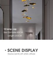 China Luxury Designer Copper Lotus Leaf Chandeliers Lotus Leaf Pendant Lamp  (WH-NC-151) for sale