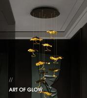 China Luxury Designer Copper Lotus Leaf Chandeliers Lotus Leaf Pendant Lamp  (WH-NC-151) for sale