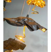 China Luxury Designer Copper Lotus Leaf Chandeliers Lotus Leaf Pendant Lamp  (WH-NC-151) for sale