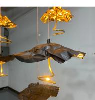 China Luxury Designer Copper Lotus Leaf Chandeliers Lotus Leaf Pendant Lamp  (WH-NC-151) for sale