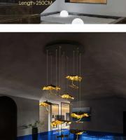 China Luxury Designer Copper Lotus Leaf Chandeliers Lotus Leaf Pendant Lamp  (WH-NC-151) for sale
