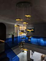 China Luxury Designer Copper Lotus Leaf Chandeliers Lotus Leaf Pendant Lamp  (WH-NC-151) for sale