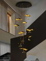 China Luxury Designer Copper Lotus Leaf Chandeliers Lotus Leaf Pendant Lamp  (WH-NC-151) for sale
