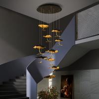 China Luxury Designer Copper Lotus Leaf Chandeliers Lotus Leaf Pendant Lamp  (WH-NC-151) for sale