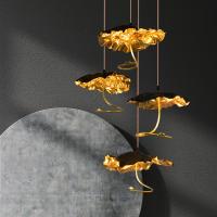 China Luxury Designer Copper Lotus Leaf Chandeliers Lotus Leaf Pendant Lamp  (WH-NC-151) for sale