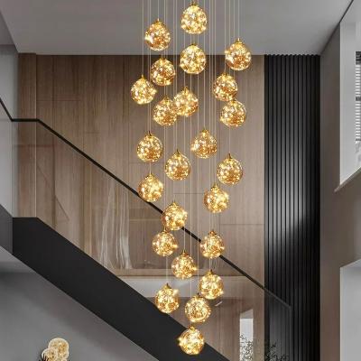 China Modern Glass Ball LED Pendant Lights Staircase Chandelier (WH-NC-154) for sale