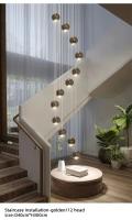China Nordic Minimalist Staircase Lighting Suspended Ceiling Lamp Circular Staircase Chandelier(WH-NC-155) for sale