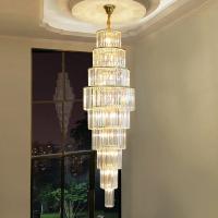 China Creative Led Luxury Crystal Staircase Spiral Long Pendant Lamp Classic Cristal Lamp(WH-NC-157) for sale