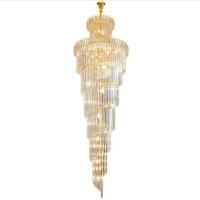 China Creative Led Luxury Crystal Staircase Spiral Long Pendant Lamp Classic Cristal Lamp(WH-NC-157) for sale