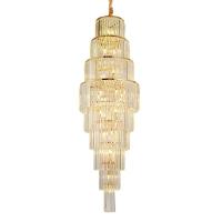 China Creative Led Luxury Crystal Staircase Spiral Long Pendant Lamp Classic Cristal Lamp(WH-NC-157) for sale