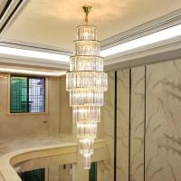 China Creative Led Luxury Crystal Staircase Spiral Long Pendant Lamp Classic Cristal Lamp(WH-NC-157) for sale