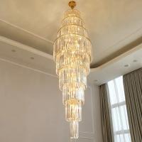 China Creative Led Luxury Crystal Staircase Spiral Long Pendant Lamp Classic Cristal Lamp(WH-NC-157) for sale