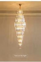 China Creative Led Luxury Crystal Staircase Spiral Long Pendant Lamp Classic Cristal Lamp(WH-NC-157) for sale