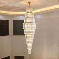 China Creative Led Luxury Crystal Staircase Spiral Long Pendant Lamp Classic Cristal Lamp(WH-NC-157) for sale