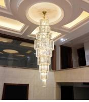 China Creative Led Luxury Crystal Staircase Spiral Long Pendant Lamp Classic Cristal Lamp(WH-NC-157) for sale