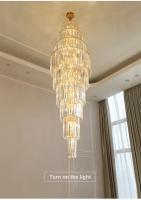 China Creative Led Luxury Crystal Staircase Spiral Long Pendant Lamp Classic Cristal Lamp(WH-NC-157) for sale