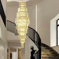 China Creative Led Luxury Crystal Staircase Spiral Long Pendant Lamp Classic Cristal Lamp(WH-NC-157) for sale