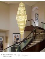 China Creative Led Luxury Crystal Staircase Spiral Long Pendant Lamp Classic Cristal Lamp(WH-NC-157) for sale