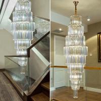 China Creative Led Luxury Crystal Staircase Spiral Long Pendant Lamp Classic Cristal Lamp(WH-NC-157) for sale