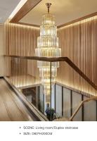 China Creative Led Luxury Crystal Staircase Spiral Long Pendant Lamp Classic Cristal Lamp(WH-NC-157) for sale