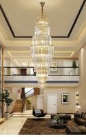 China Creative Led Luxury Crystal Staircase Spiral Long Pendant Lamp Classic Cristal Lamp(WH-NC-157) for sale