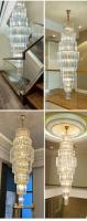 China Creative Led Luxury Crystal Staircase Spiral Long Pendant Lamp Classic Cristal Lamp(WH-NC-157) for sale