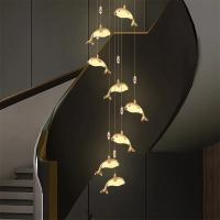 China Modern Light Luxury Villa Ceiling Staircase Long Pendant Lamp(WH-NC-161) for sale