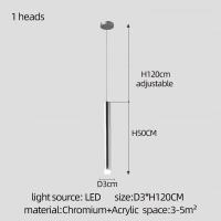 China Circular Tube Chandelier Minimalist Lighting Chrome Gold Hanging Type Long Chandelier(WH-NC-164) for sale