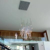 China Circular Tube Chandelier Minimalist Lighting Chrome Gold Hanging Type Long Chandelier(WH-NC-164) for sale