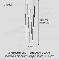 China Circular Tube Chandelier Minimalist Lighting Chrome Gold Hanging Type Long Chandelier(WH-NC-164) for sale