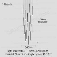 China Circular Tube Chandelier Minimalist Lighting Chrome Gold Hanging Type Long Chandelier(WH-NC-164) for sale