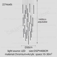 China Circular Tube Chandelier Minimalist Lighting Chrome Gold Hanging Type Long Chandelier(WH-NC-164) for sale