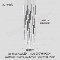 China Circular Tube Chandelier Minimalist Lighting Chrome Gold Hanging Type Long Chandelier(WH-NC-164) for sale