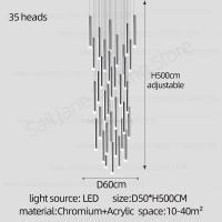 China Circular Tube Chandelier Minimalist Lighting Chrome Gold Hanging Type Long Chandelier(WH-NC-164) for sale