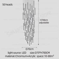 China Circular Tube Chandelier Minimalist Lighting Chrome Gold Hanging Type Long Chandelier(WH-NC-164) for sale