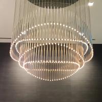 China Circular Tube Chandelier Minimalist Lighting Chrome Gold Hanging Type Long Chandelier(WH-NC-164) for sale